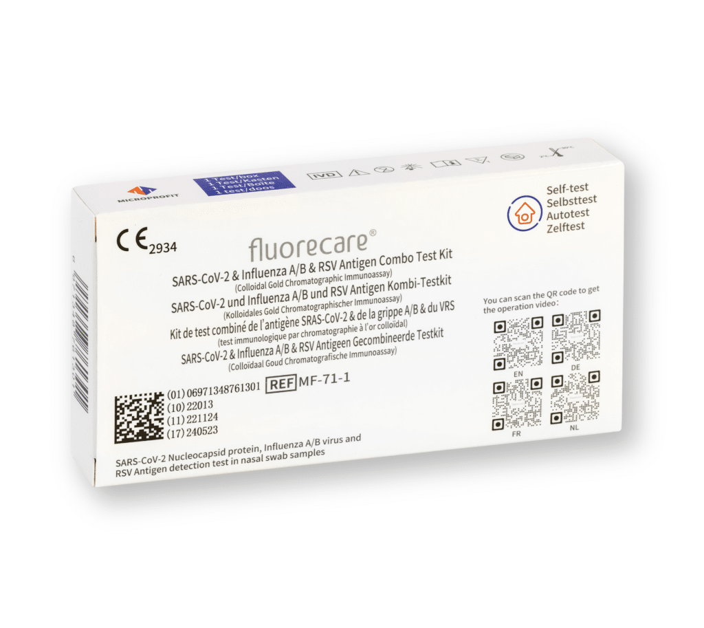 fluorecare Covid & Grippe & RSV 4in1 Combo Test: MHD 06/26
