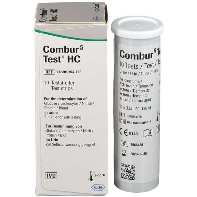 Roche Combur 5 HC Urin-Teststreifen, 1 Packung = 10 Stück